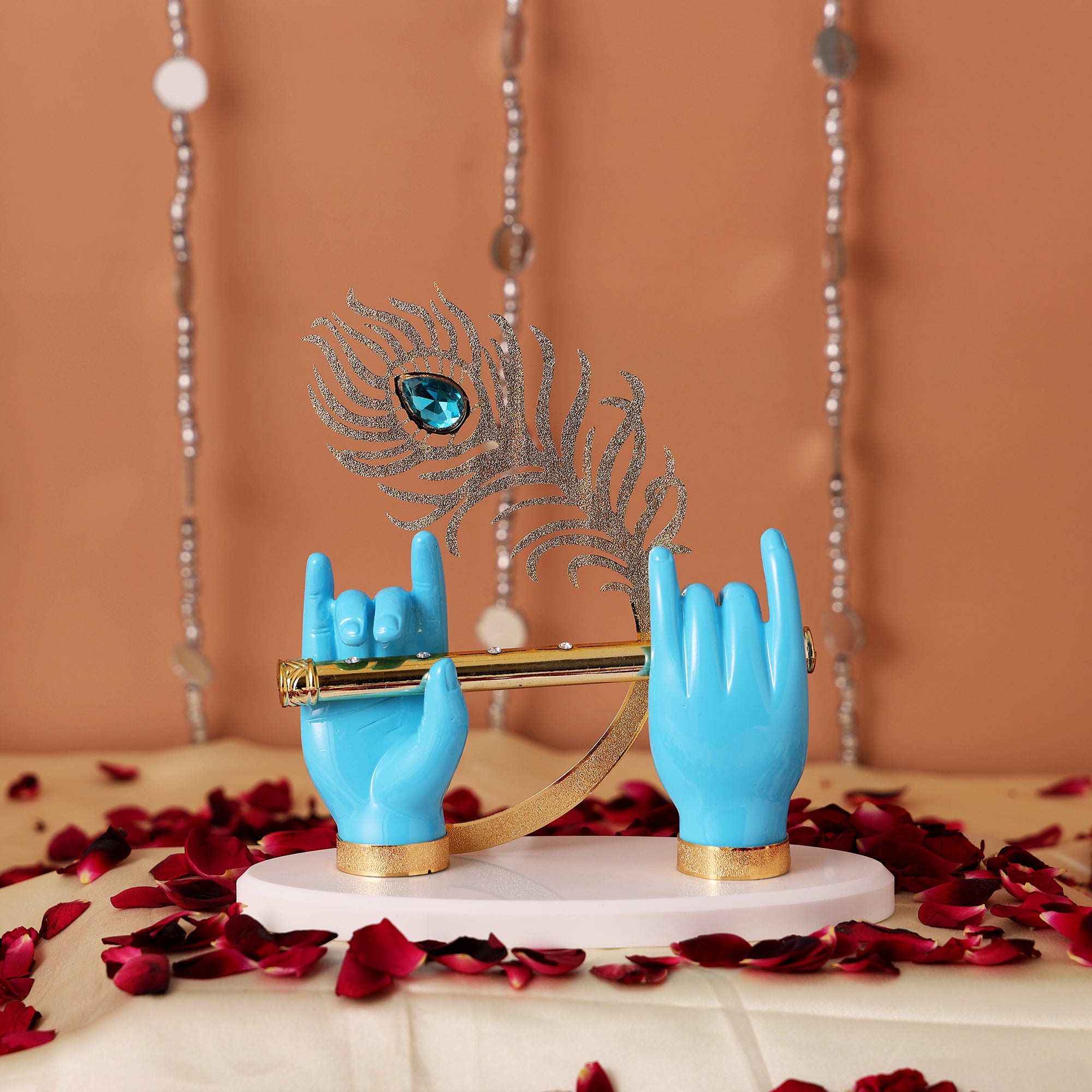 Lord Krishna Hand with Flute 24k Gold Plated – Veda Connection