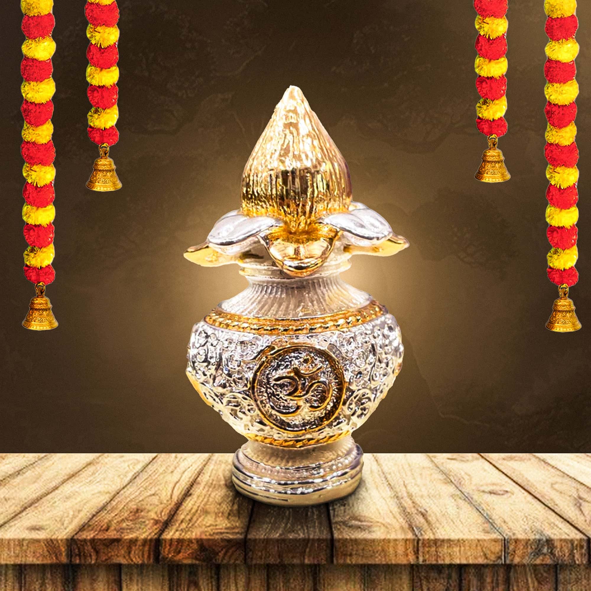 Nariyal Kalash for Activating Abundance - Gold and Silver Plated – Veda ...