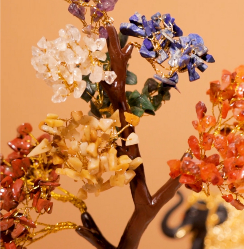 7 Chakra Crystal Tree Wood Base – Veda Connection