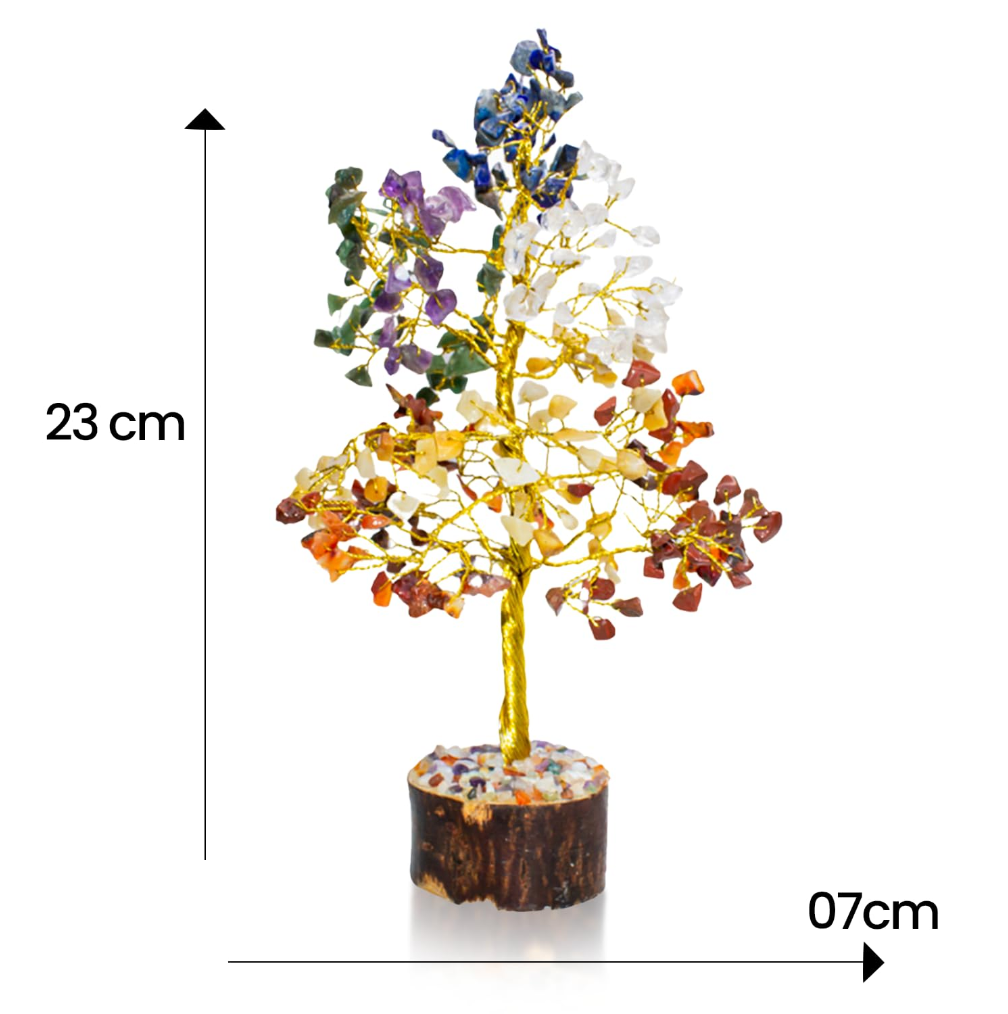 7 Chakra Crystal Tree Wood Base – Veda Connection