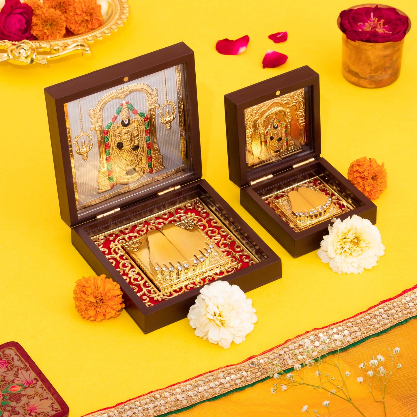 Balaji Pocket Temple Mandir 24 Karat Gold Plated – Veda Connection