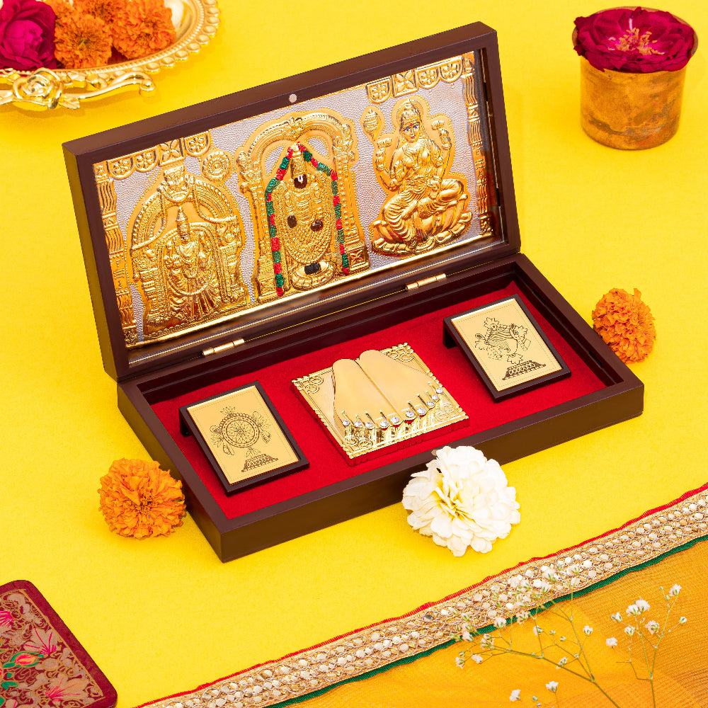 Balaji Pocket Temple Mandir 24 Karat Gold Plated – Veda Connection